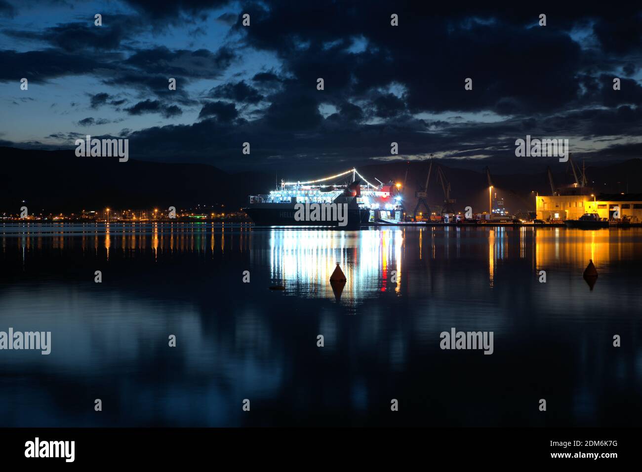 Volos city, Greece, the city of Volos decorated for the Christmas ...