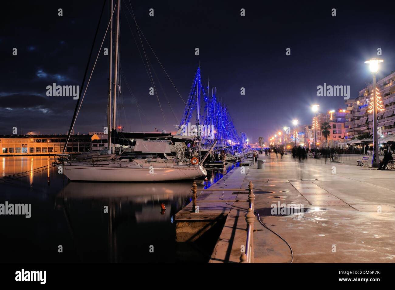 Volos city, Greece, the city of Volos decorated for the Christmas ...