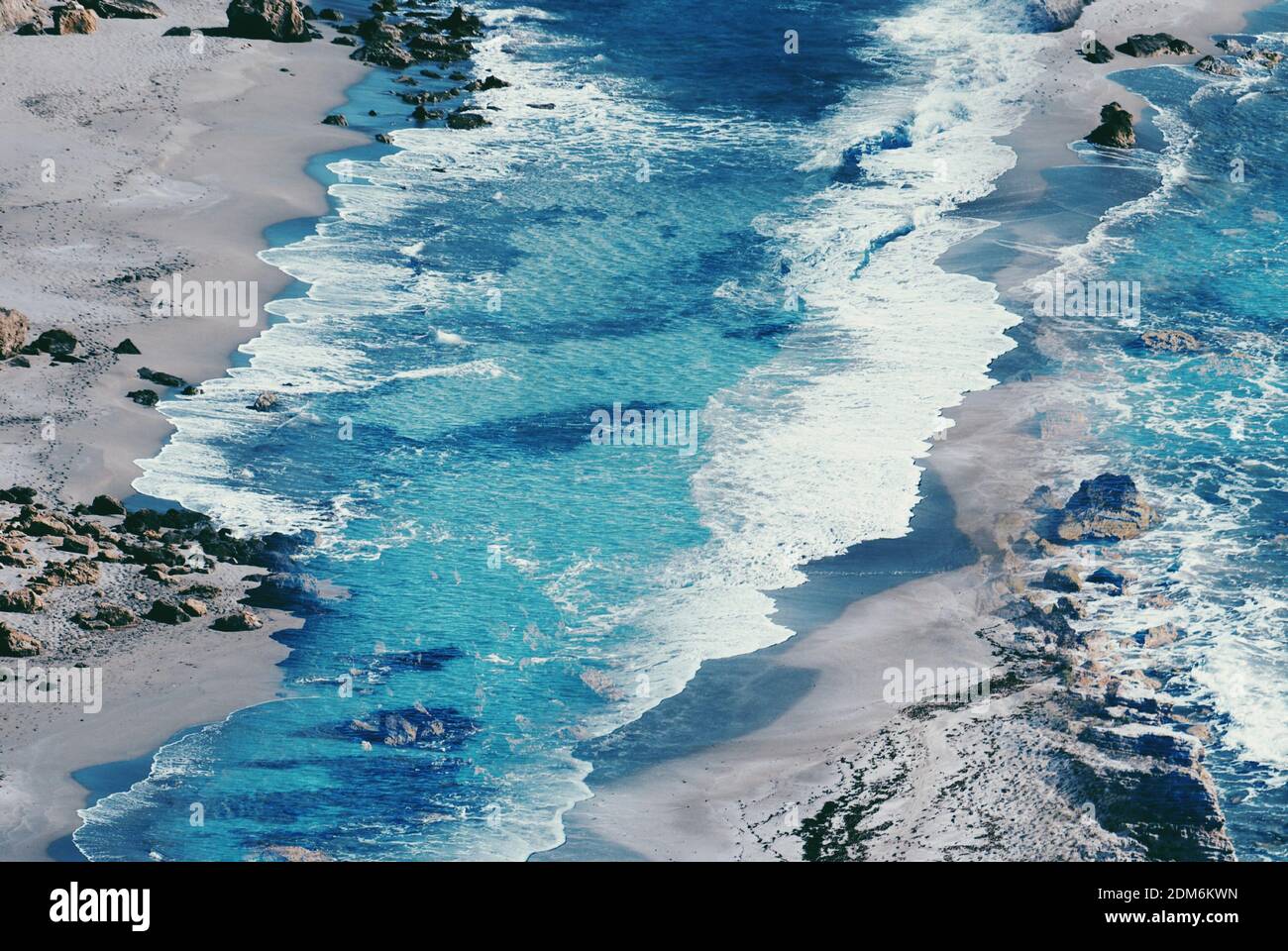 Surreal Sand Beach With Waves Rushing Stock Photo - Alamy