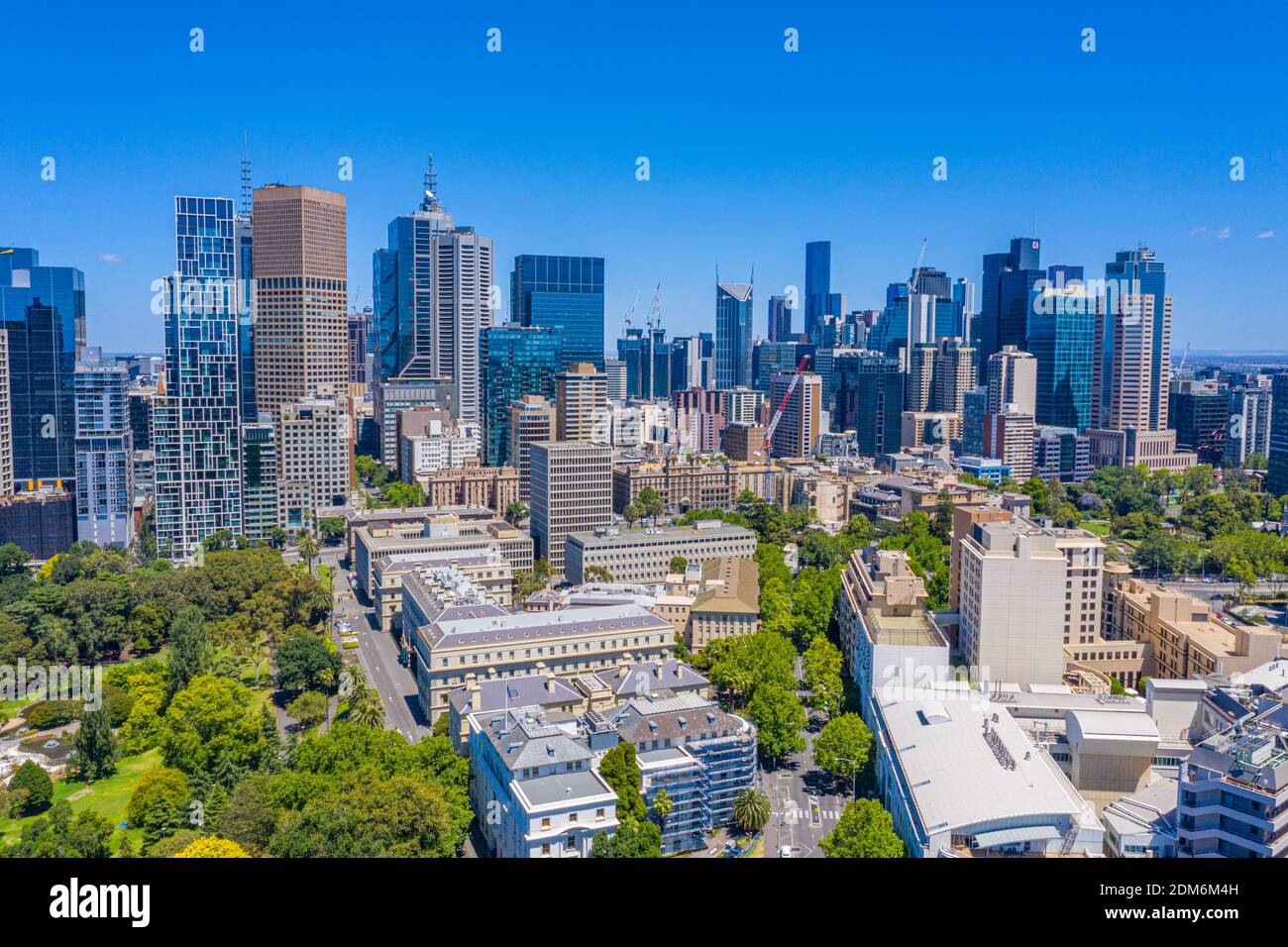 Cityscape of Melbourne viewed from Fitzroy Gardens, Australia Stock ...