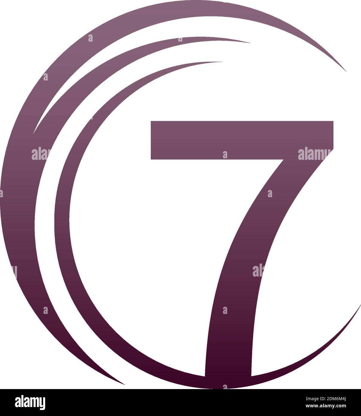 Wave circle number 7 logo icon design illustration Stock Vector Image ...