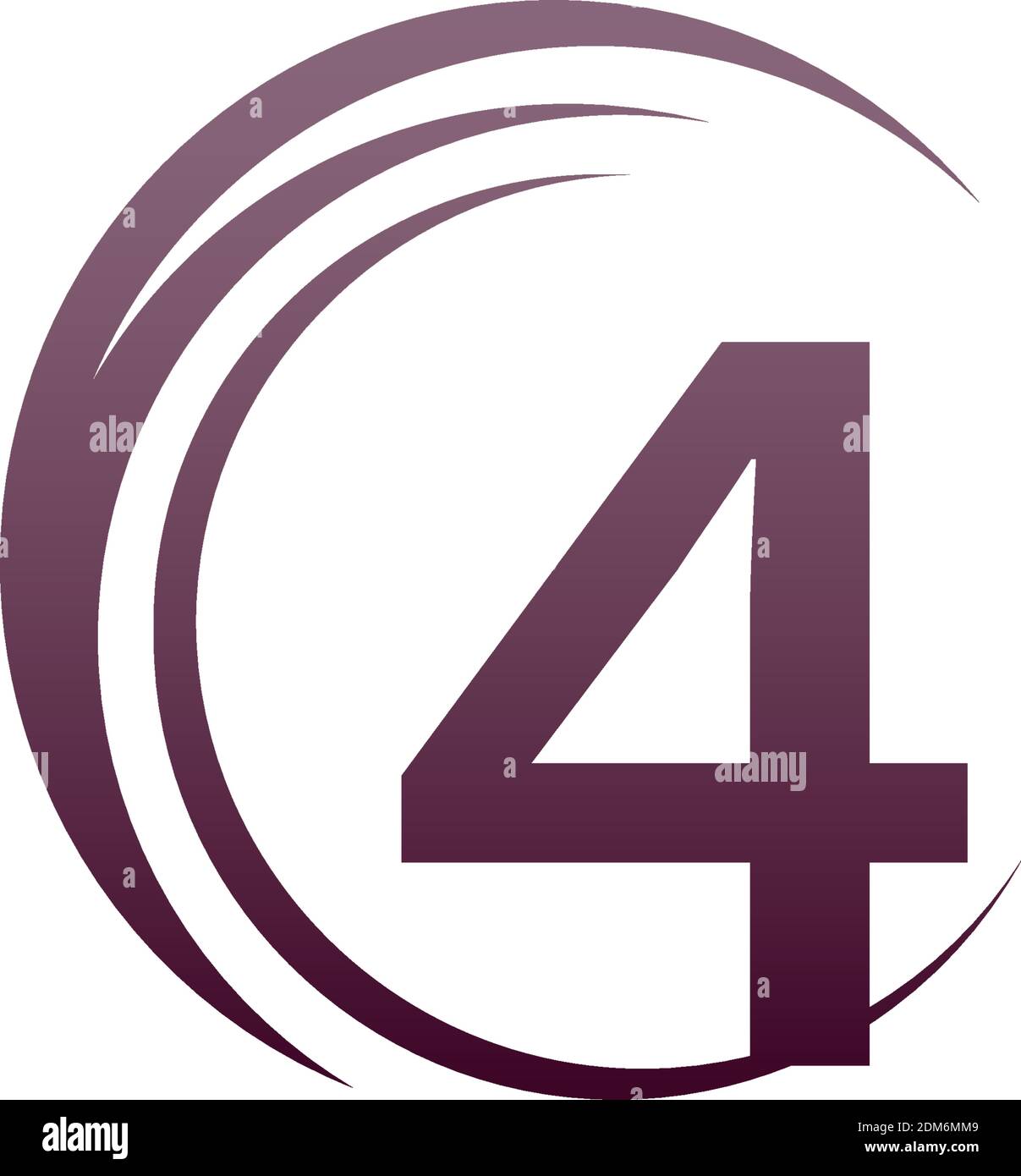 Wave circle number 4 logo icon design illustration Stock Vector Image ...