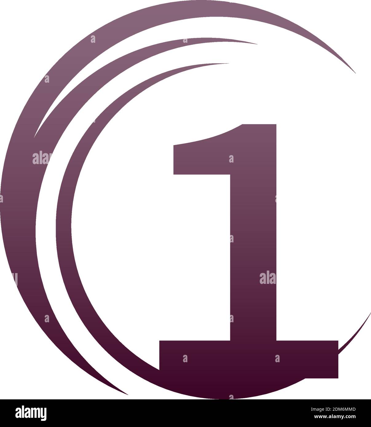 Wave circle number 1 logo icon design illustration Stock Vector Image ...