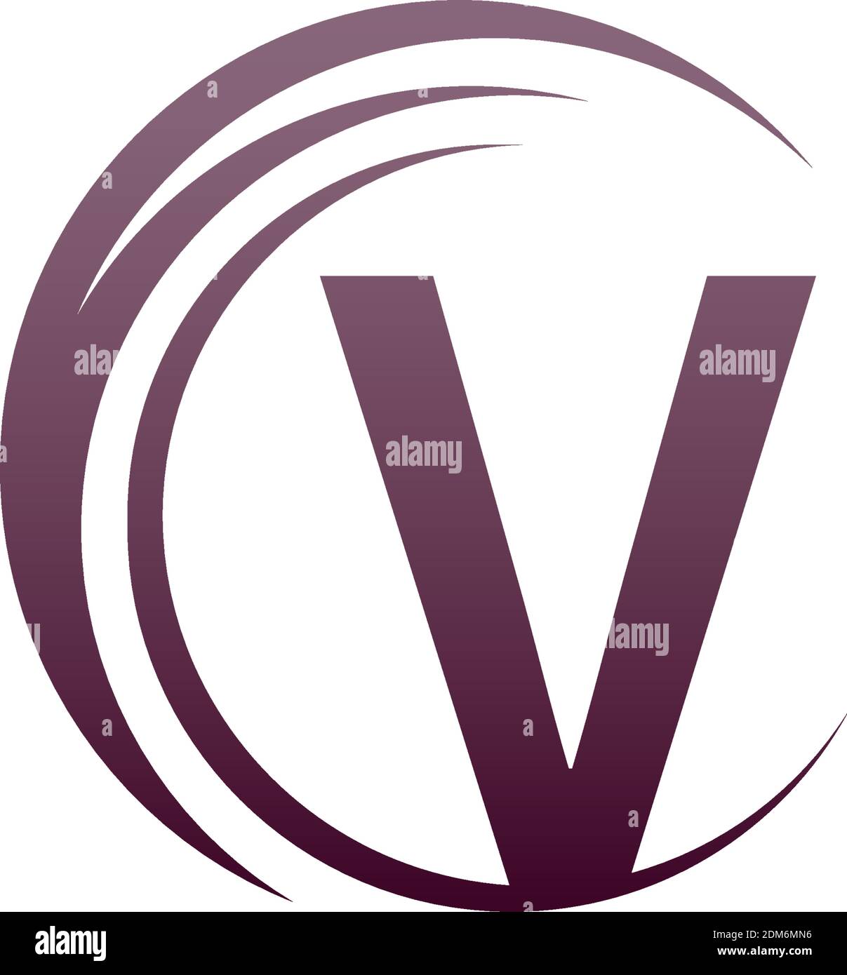 Wave circle letter V logo icon design illustration Stock Vector Image ...