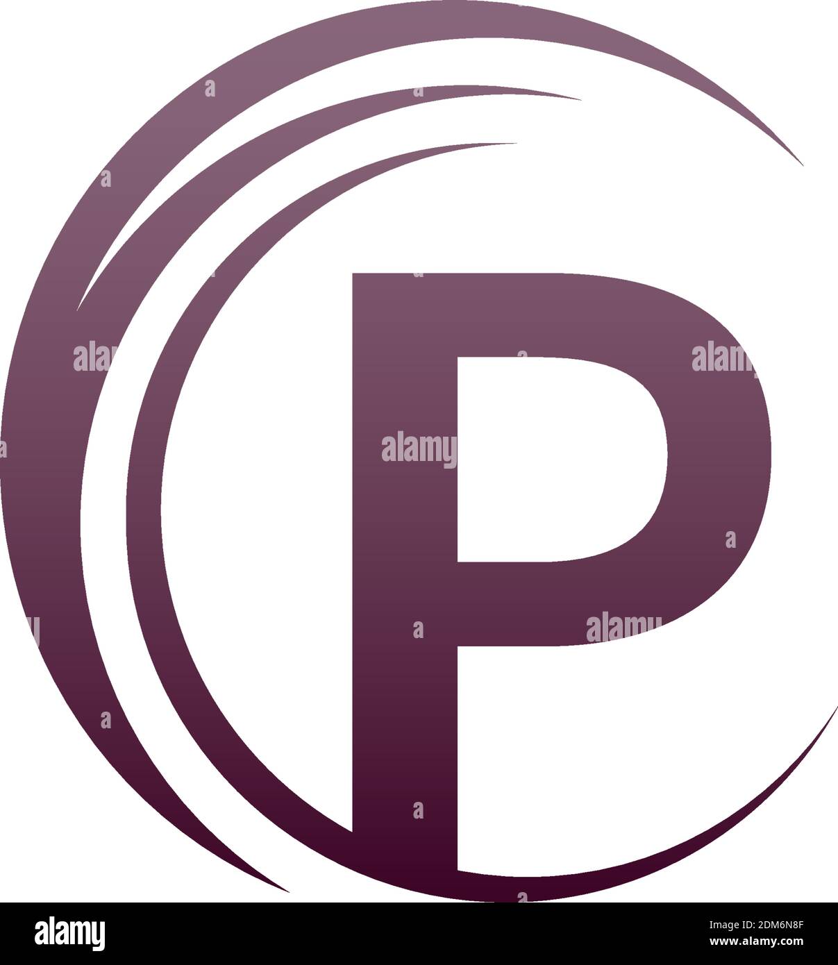 Wave circle letter P logo icon design illustration Stock Vector Image ...