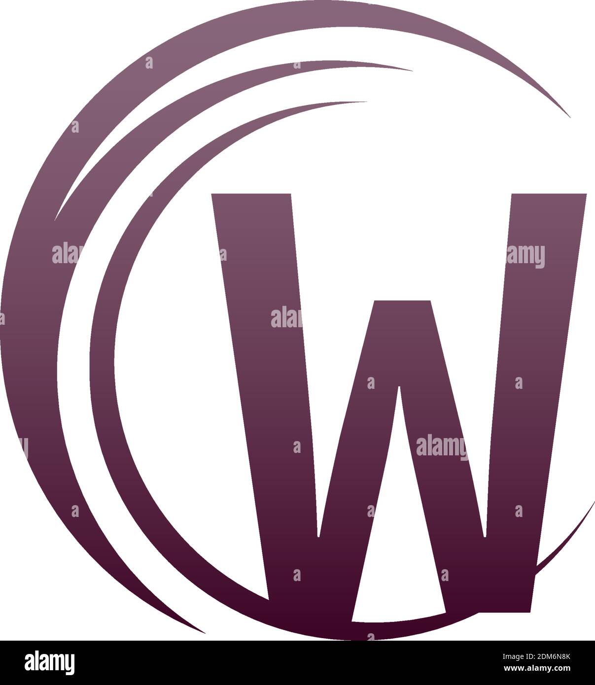 Wave circle letter W logo icon design illustration Stock Vector Image ...