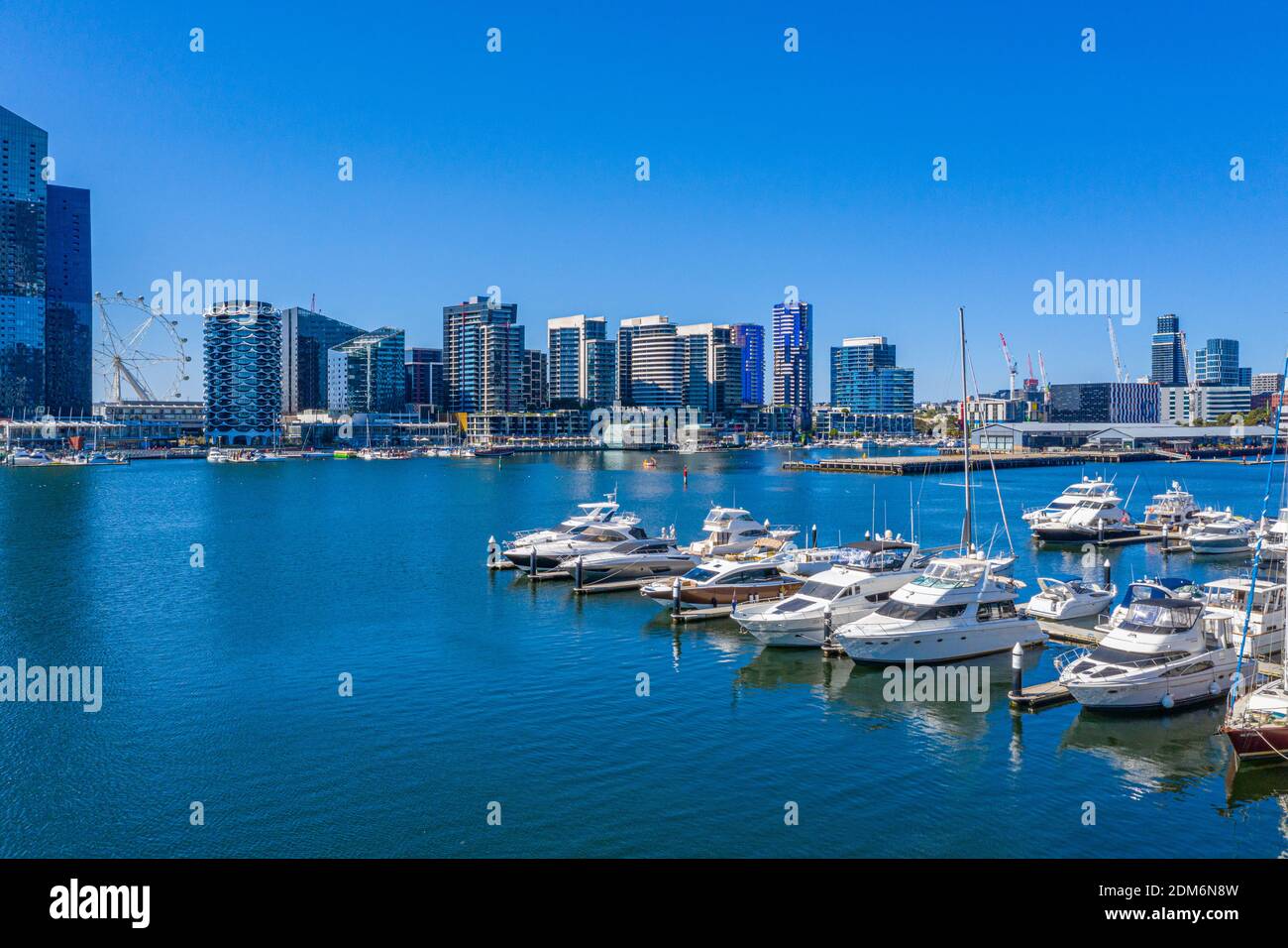 Highrise buildings at docklands neighborhood of Melbourne, Australia ...