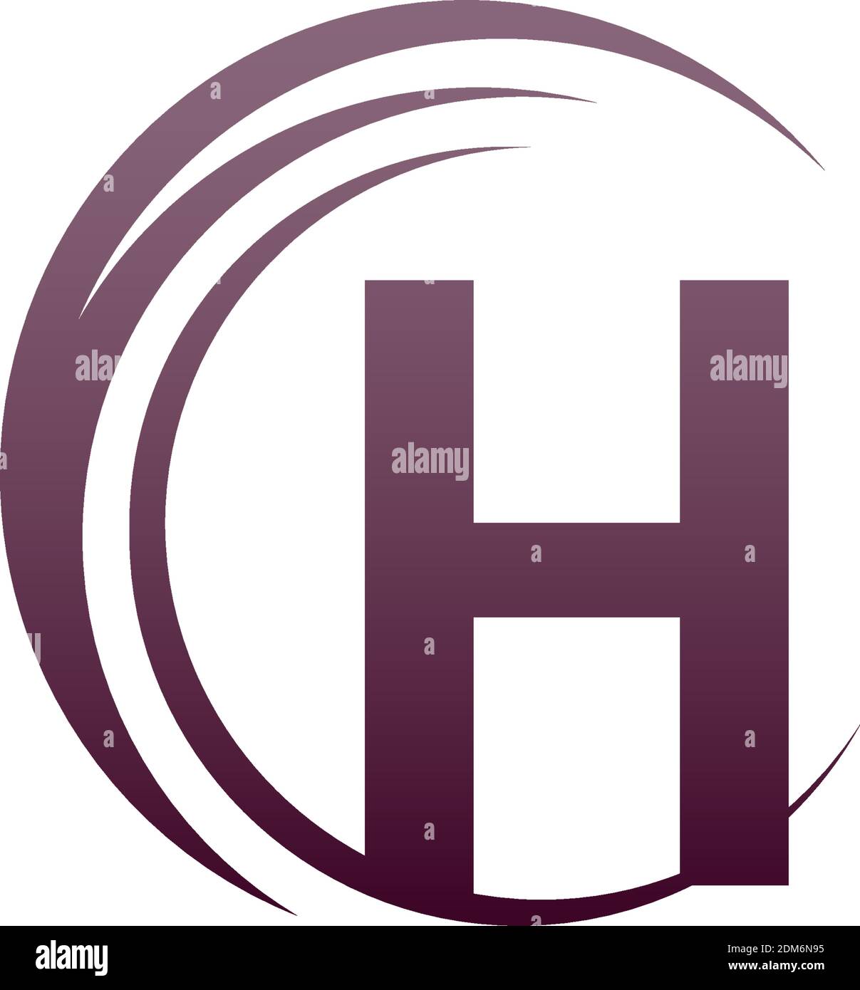Wave circle letter H logo icon design illustration Stock Vector Image ...