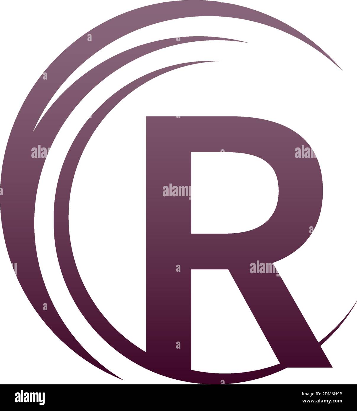 Wave circle letter R logo icon design illustration Stock Vector Image ...