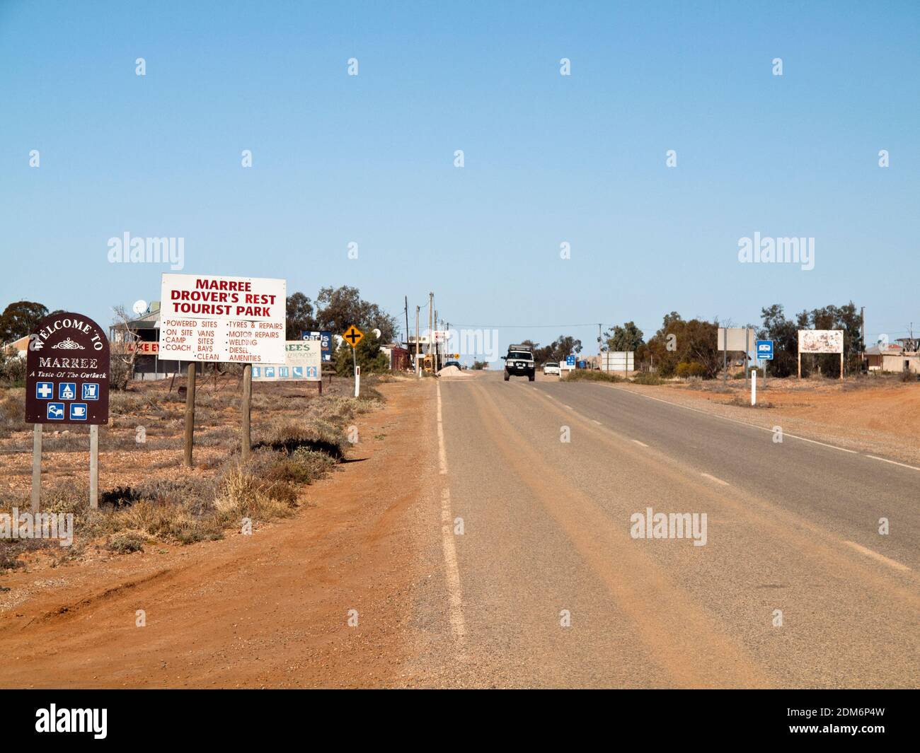 Marree town entrance on the Oodnadatta Track, South Australia Stock ...