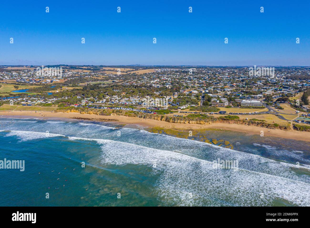 View of a beach at Torquay, Australia Stock Photo - Alamy