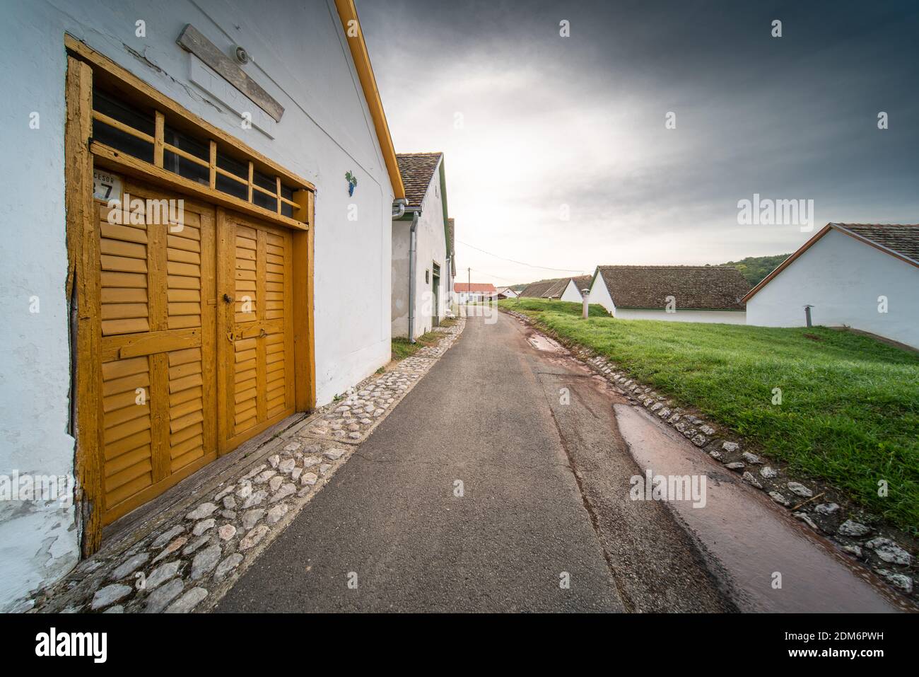 Wine cellars in a row in Southern Hungary in Palkonya village Stock ...