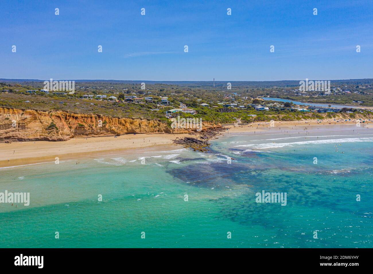 Aerial view of a beach at Anglesea in Australia Stock Photo - Alamy