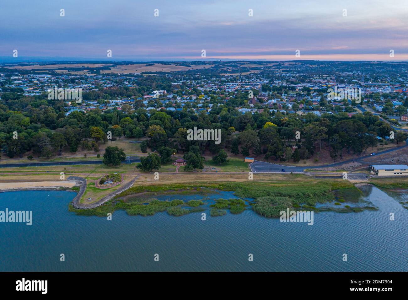 Sunset over town Colac in Australia Stock Photo - Alamy