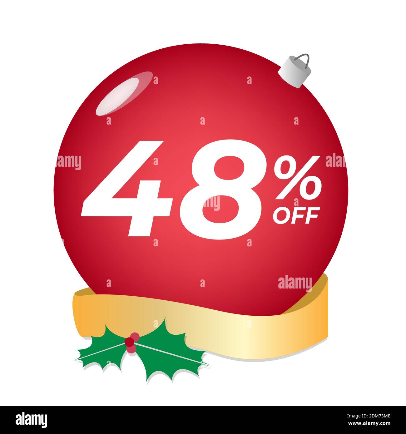 48 percent off. Forty-eight percent discount. Christmas sale banner ...