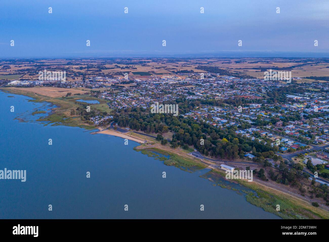 Sunset over town Colac in Australia Stock Photo - Alamy