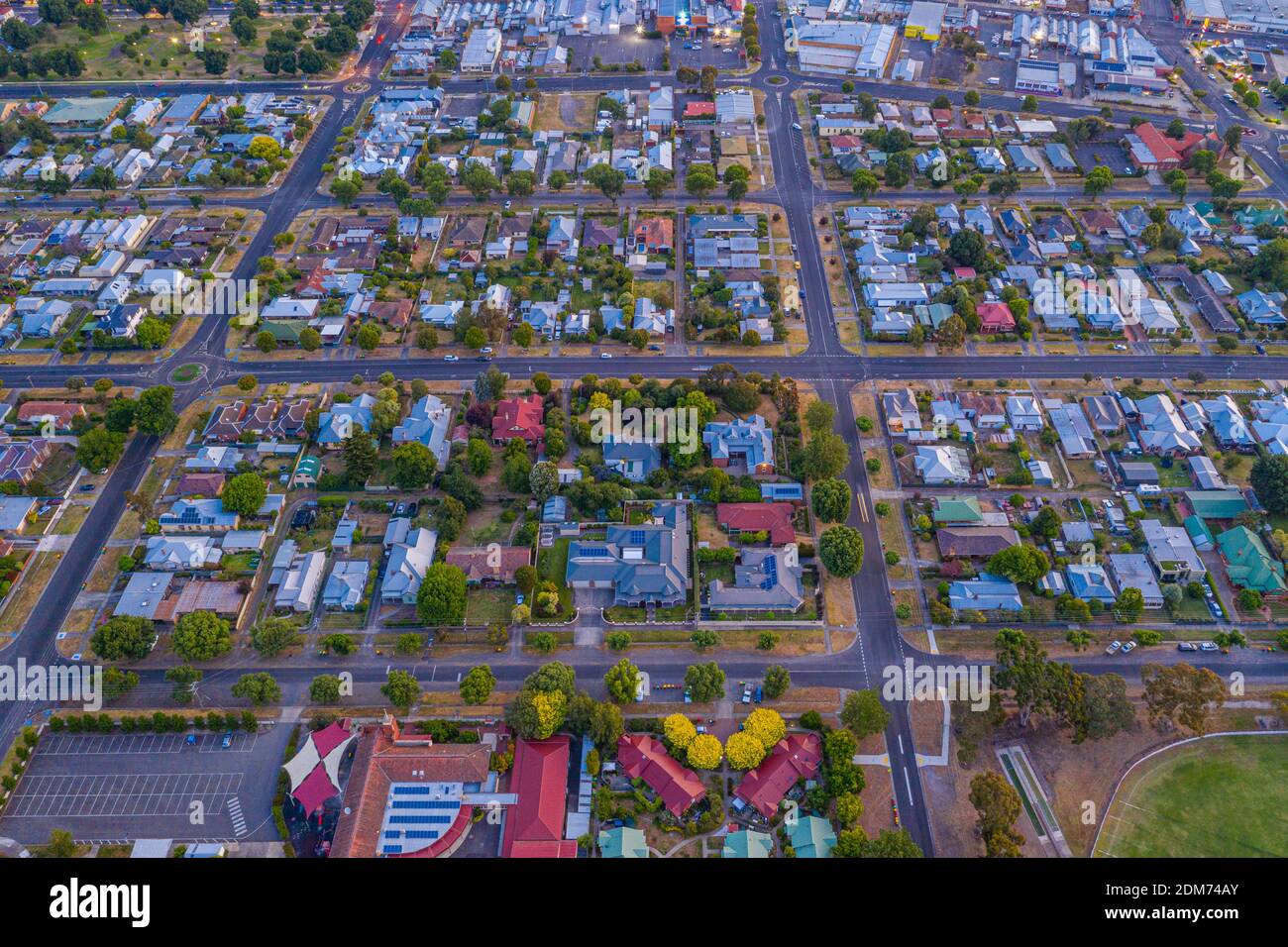 Sunset over town Colac in Australia Stock Photo - Alamy