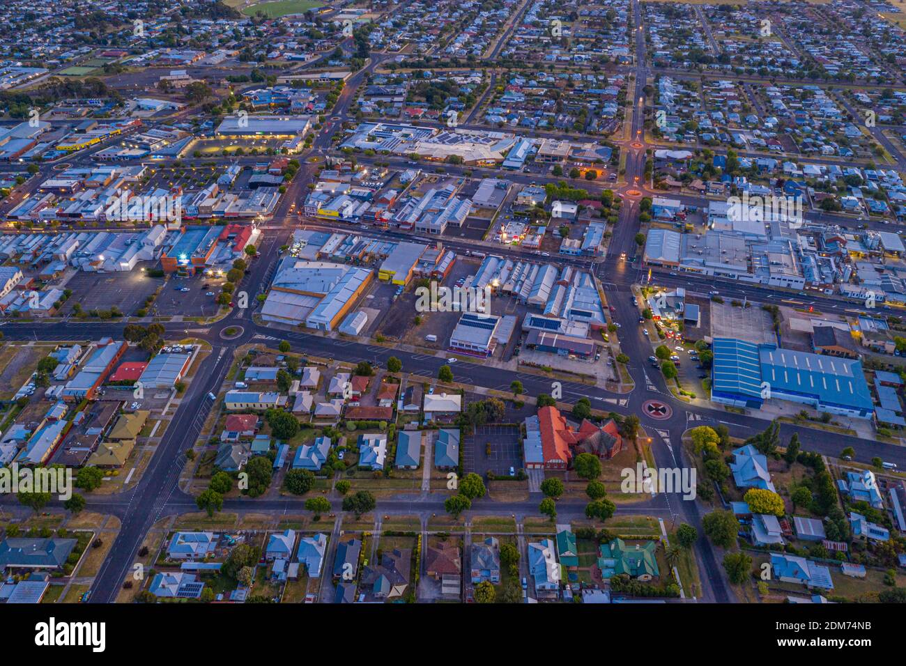 Sunset over town Colac in Australia Stock Photo - Alamy