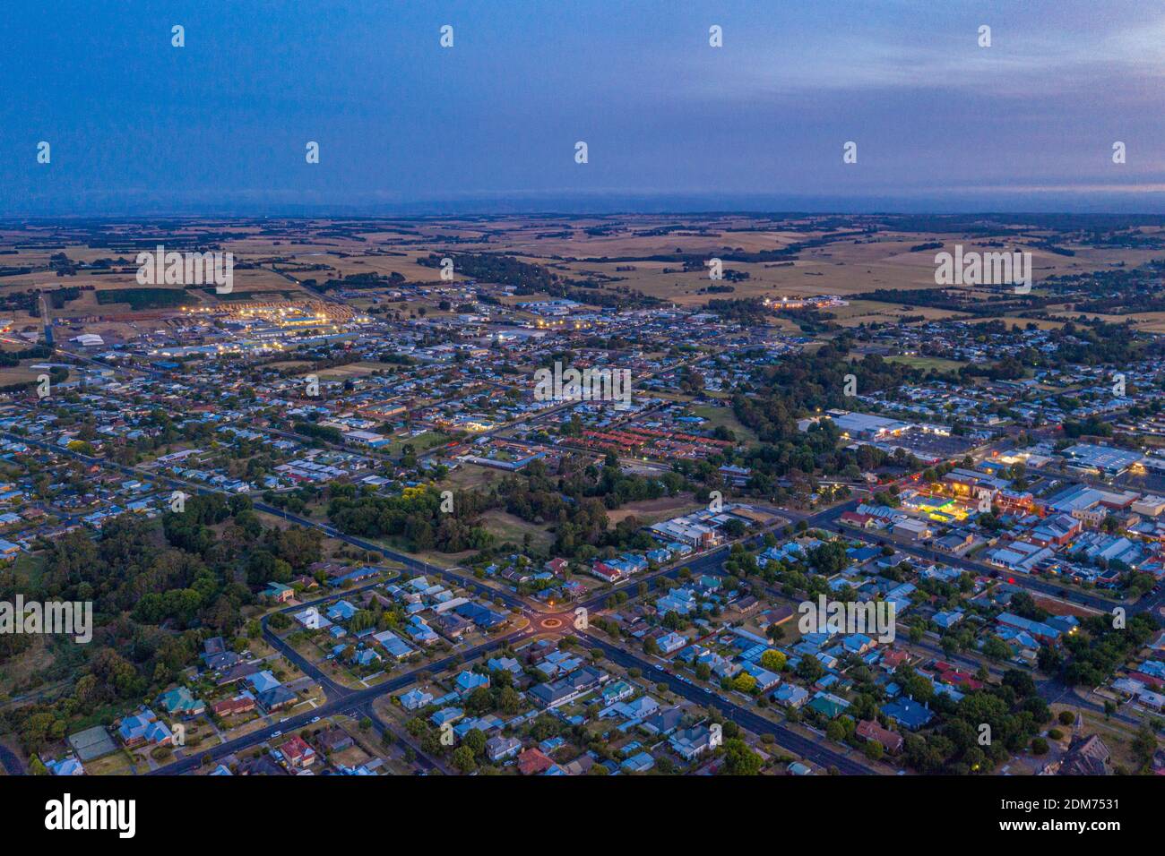 Sunset over town Colac in Australia Stock Photo - Alamy