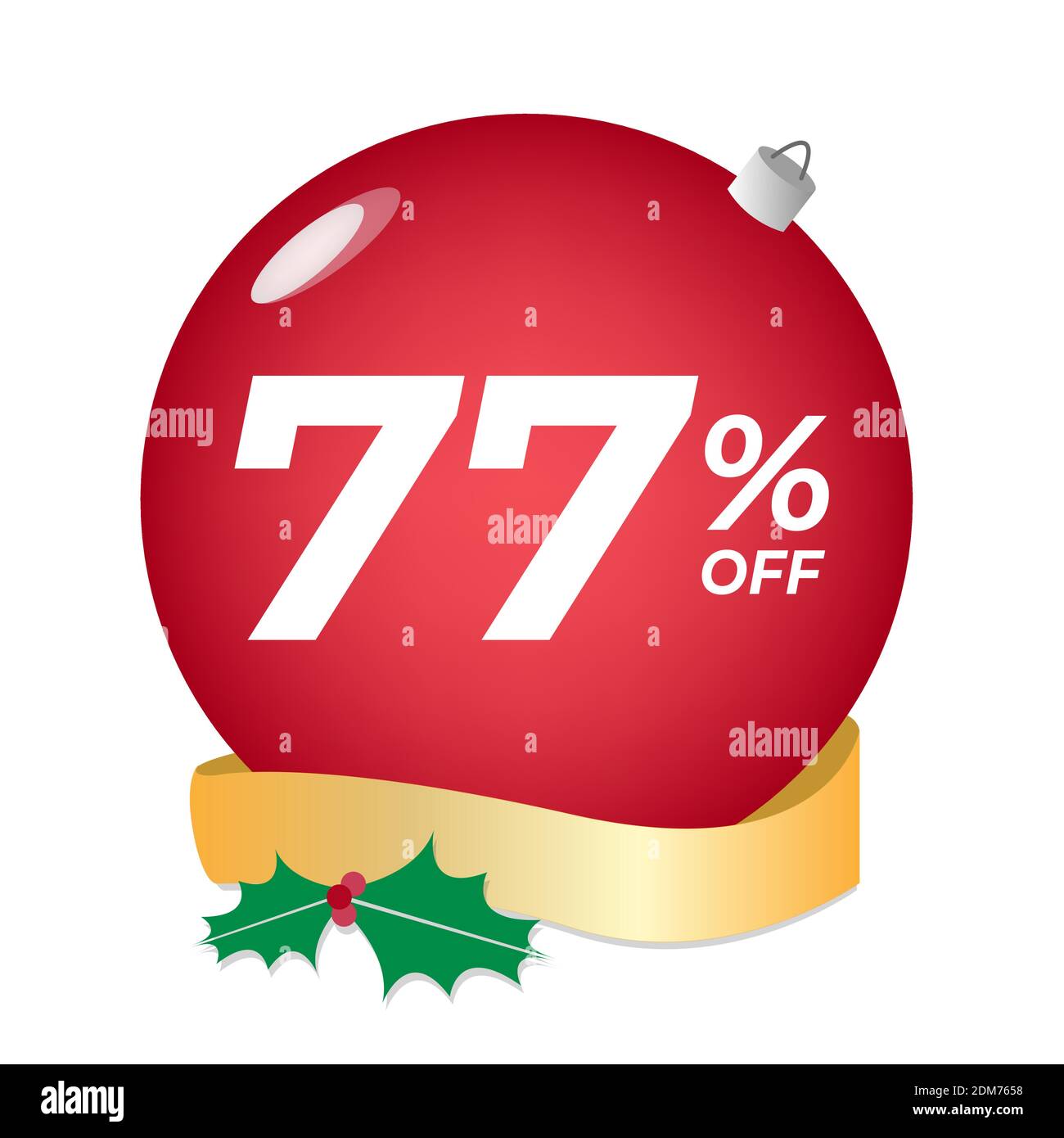 77 percent off. Seventy-seven percent discount. Christmas sale banner ...
