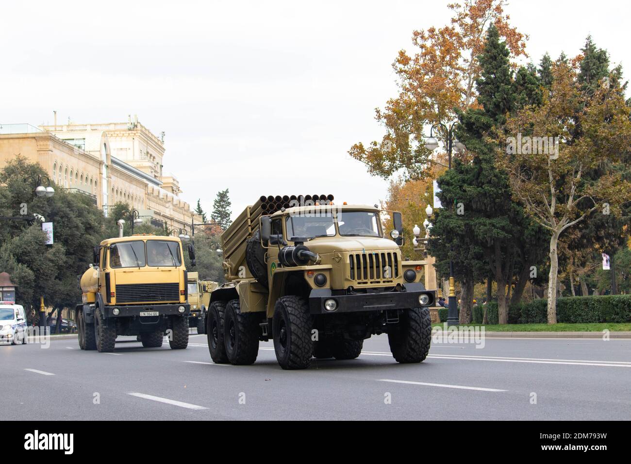 The BM-21 Grad - Soviet truck-mounted 122 mm multiple rocket launcher ...