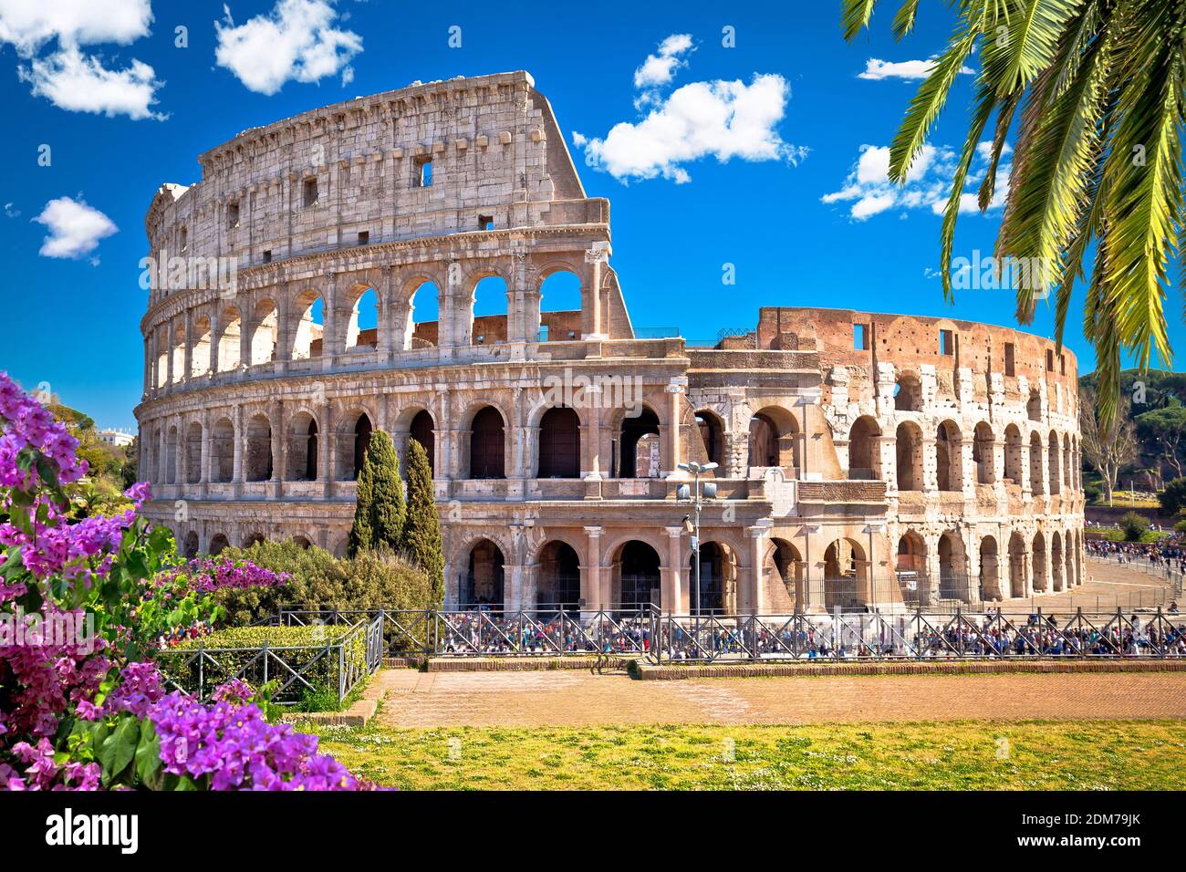 Colosseum of Rome scenic view, famous landmark of eternal city, capital ...