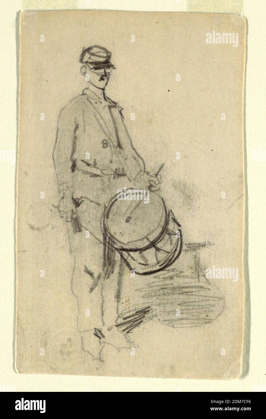 Drummer, Winslow Homer, American, 1836–1910, Graphite on paper, Recto ...