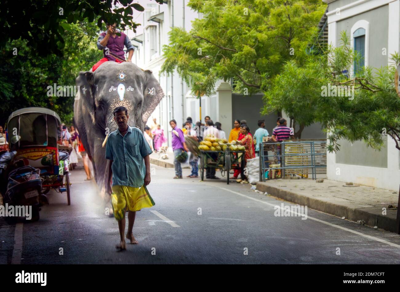 Pondicherry, India - October 30, 2018: A hindu priest in Indian ...