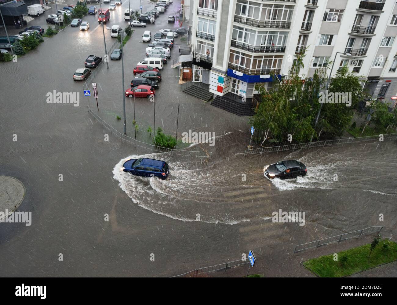 Heavy rains caused flooding on the city's roads Stock Photo - Alamy