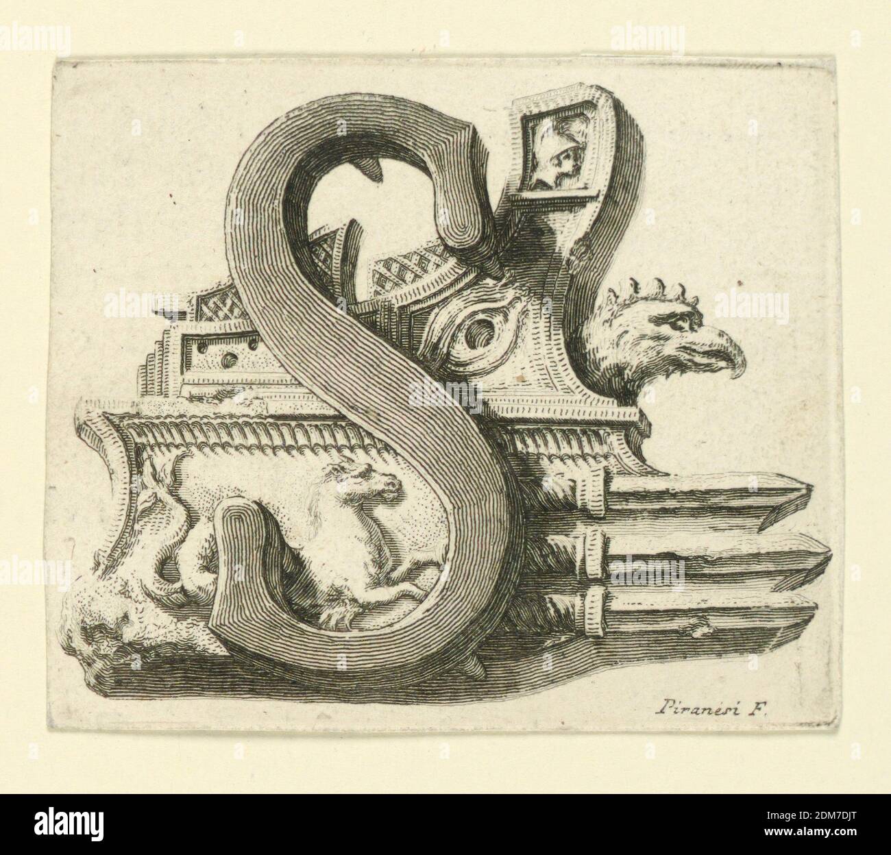 Etching. Figural letter. Capital S., Giovanni Battista Piranesi ...