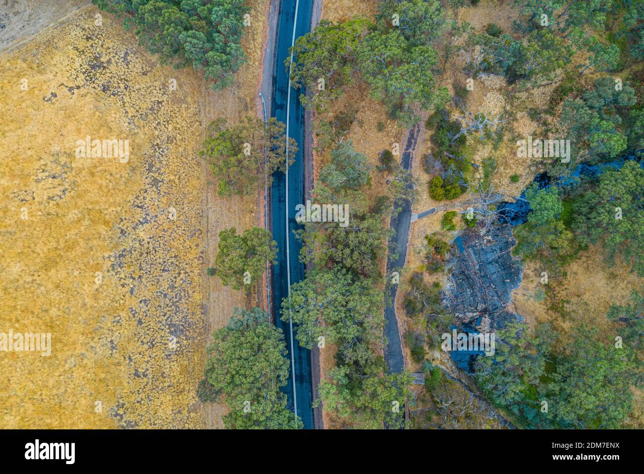 Overhead view of a road at Fleurieu peninsula in Australia Stock Photo ...