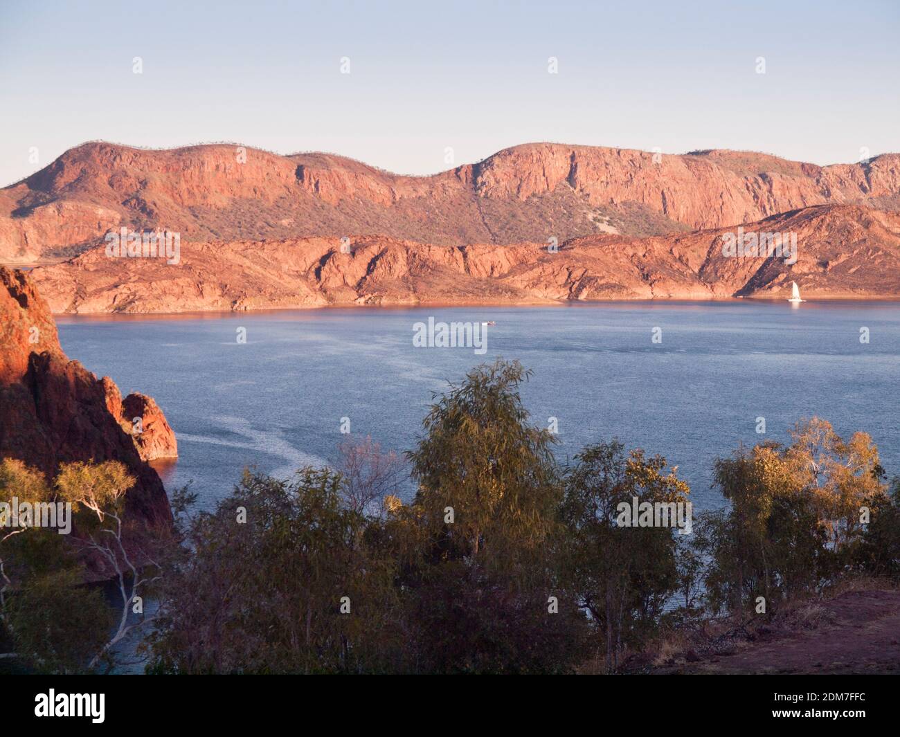 Lake Arglye at sunset, East Kimberley, Western Australia Stock Photo ...