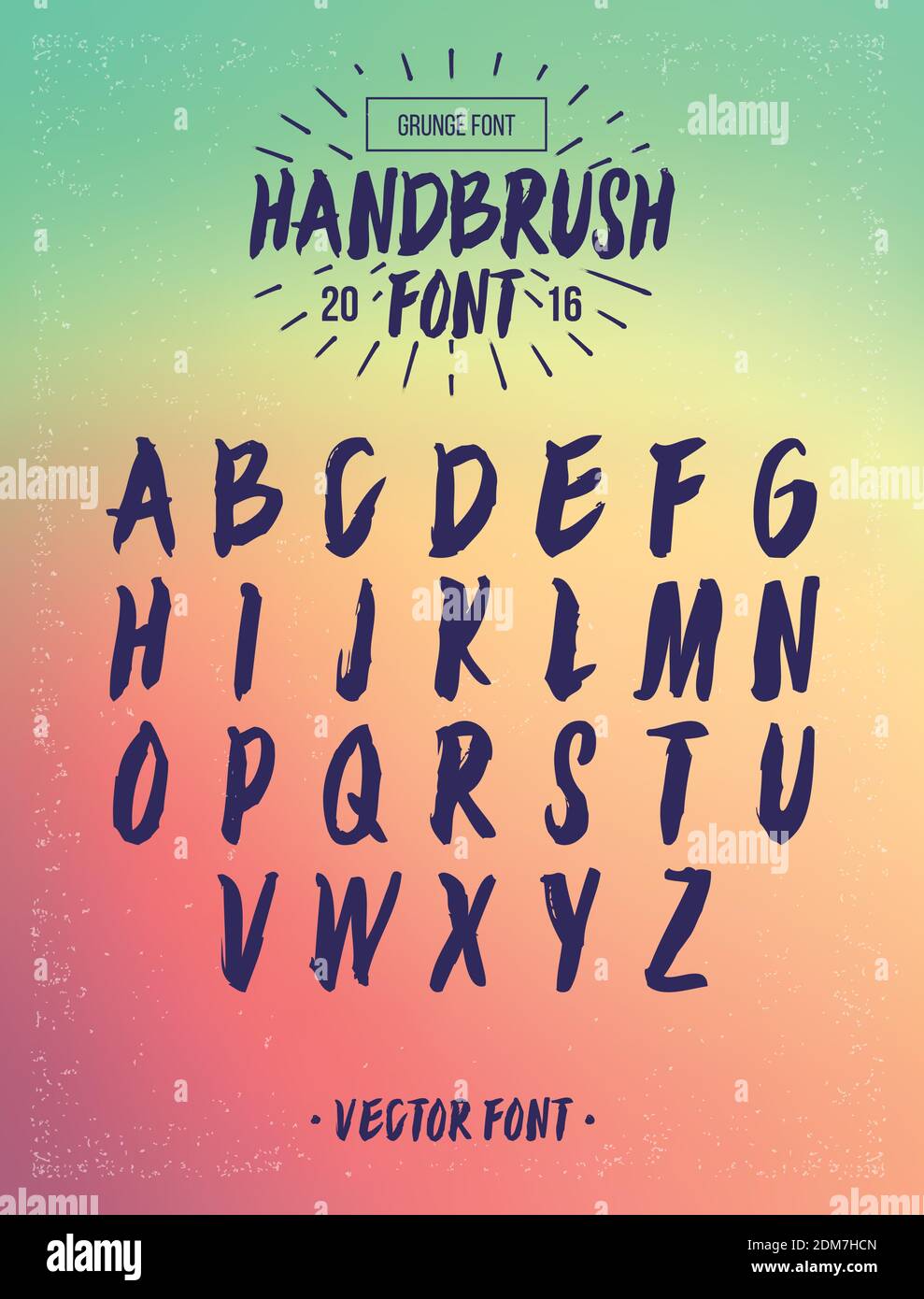 Hand drawn brush font. Vector grunge alphabet. Hand drawn calligraphic ...