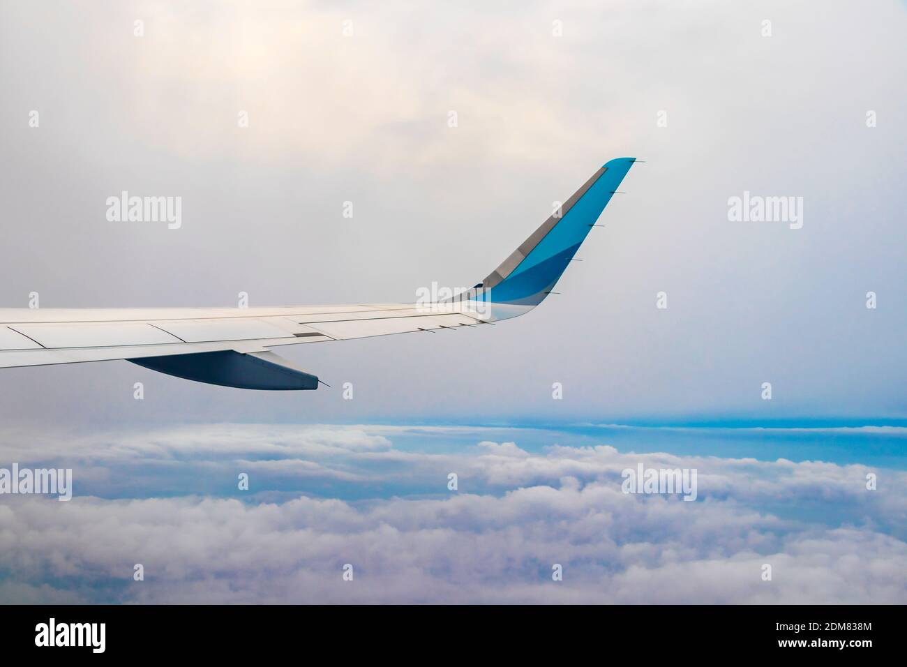 Flying over Europe from Germany to Mallorca with view out of the ...