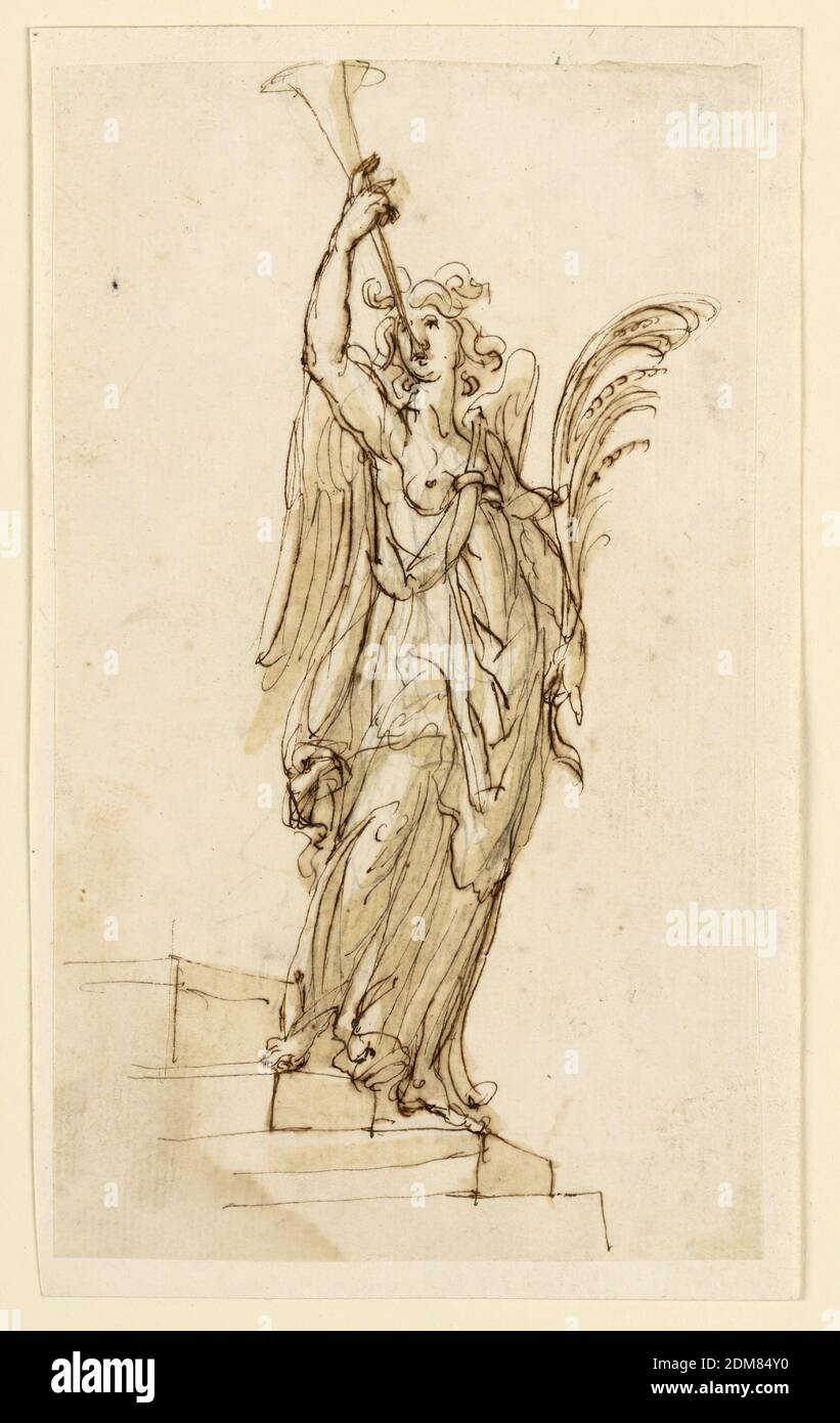 Angel blowing trumpet hi-res stock photography and images - Alamy