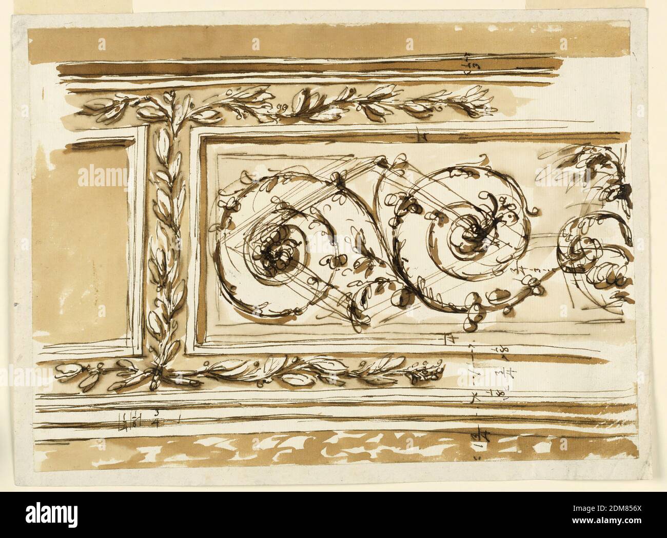 Dado, Giuseppe Barberi, Italian, 1746–1809, Pen and brown ink, brush ...