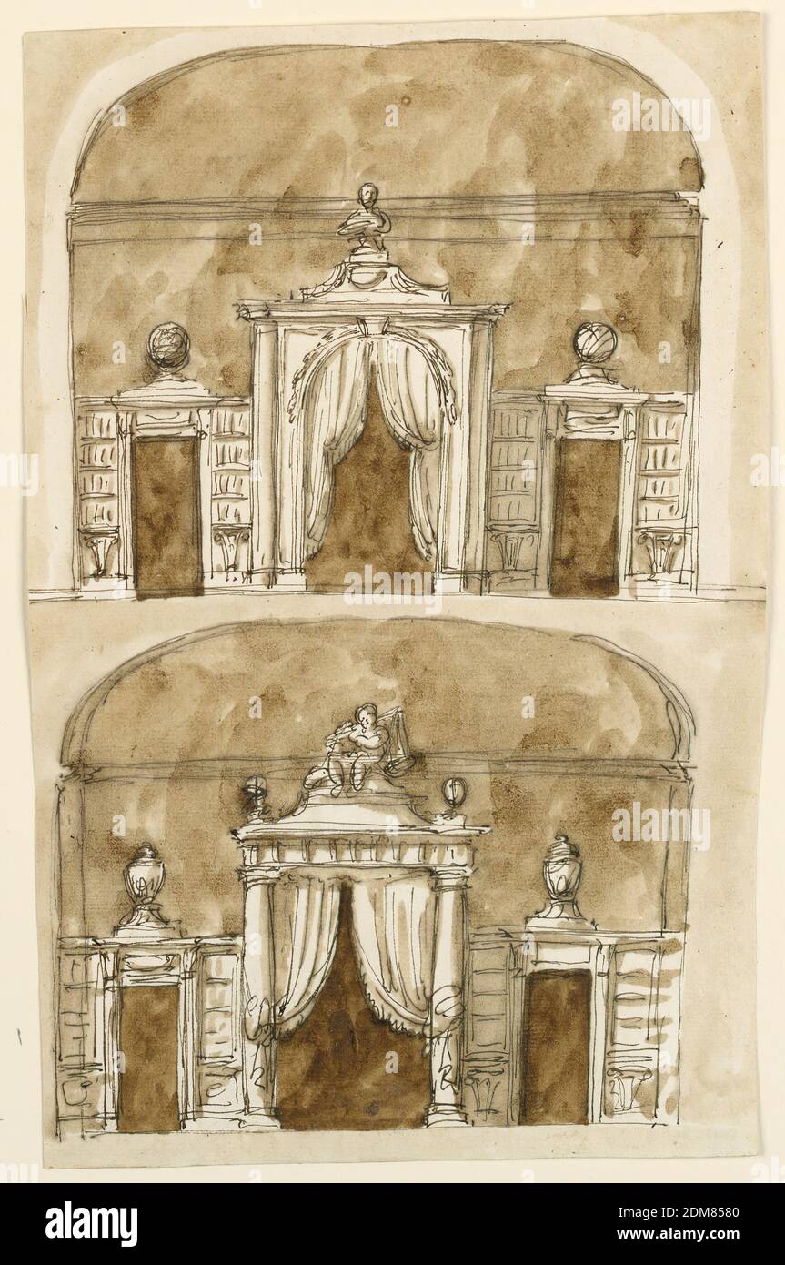 Designs for Bedroom Alcove Walls, Giuseppe Barberi, Italian, 1746–1809 ...