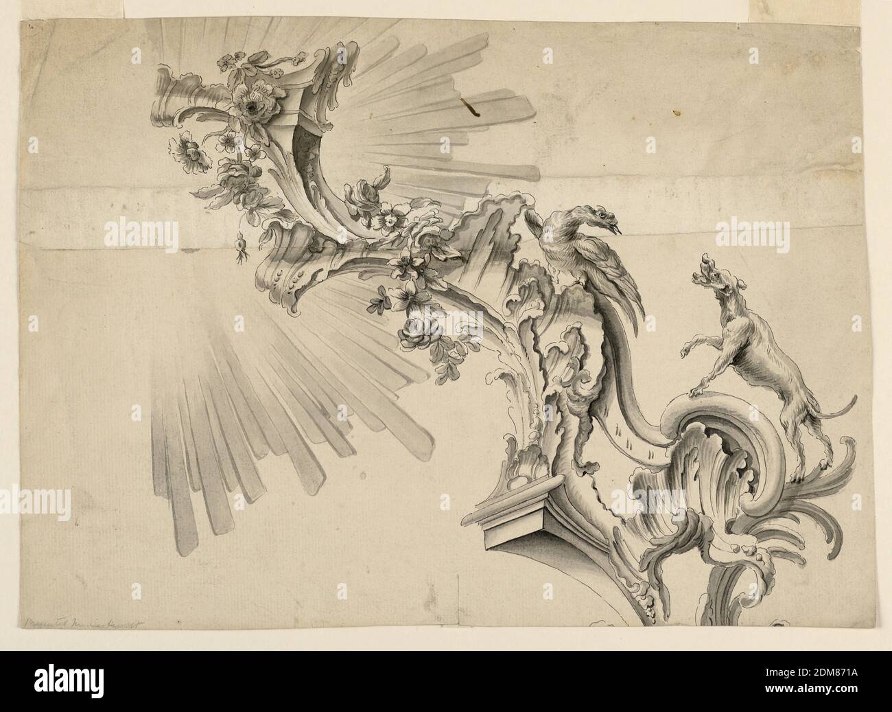 Design for the Upper Part of the Carved Decoration of a Wall Panel ...