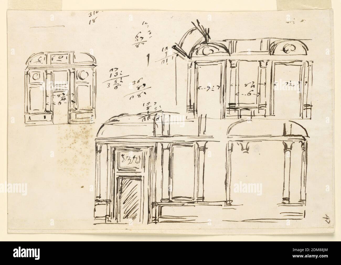 Designs for Wall Elevations, Giuseppe Barberi, Italian, 1746–1809, Pen ...