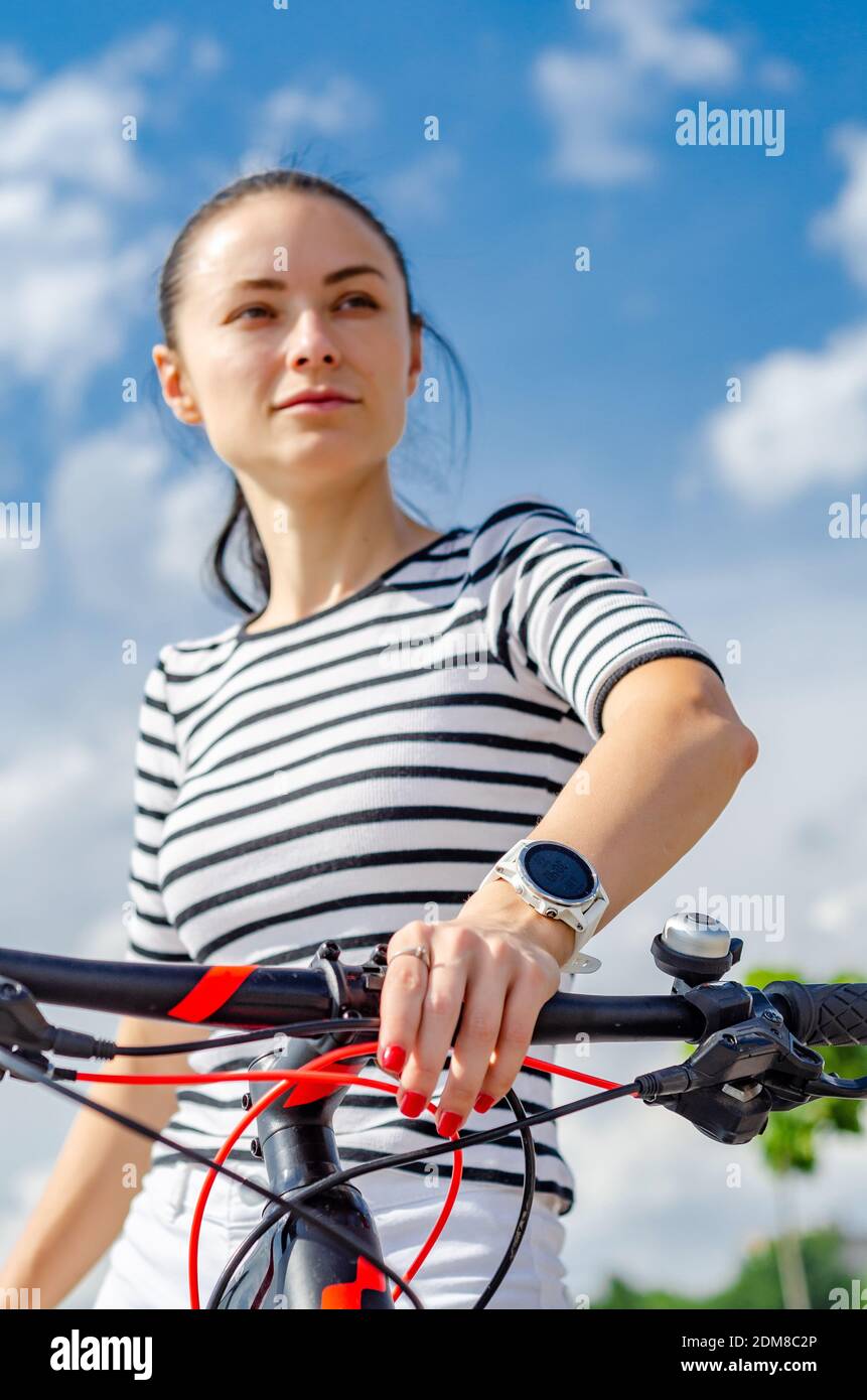 Japanese woman riding a bicycle hi-res stock photography and images - Alamy