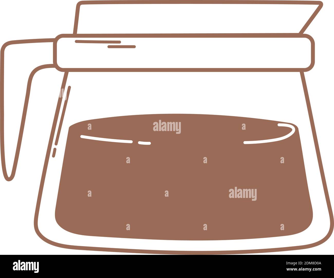 coffee glass maker hot beverage icon in brown line vector illustration ...