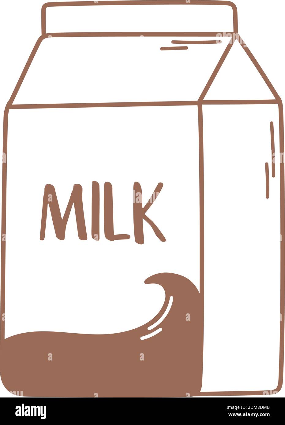 milk box liter container icon in brown line vector illustration Stock ...