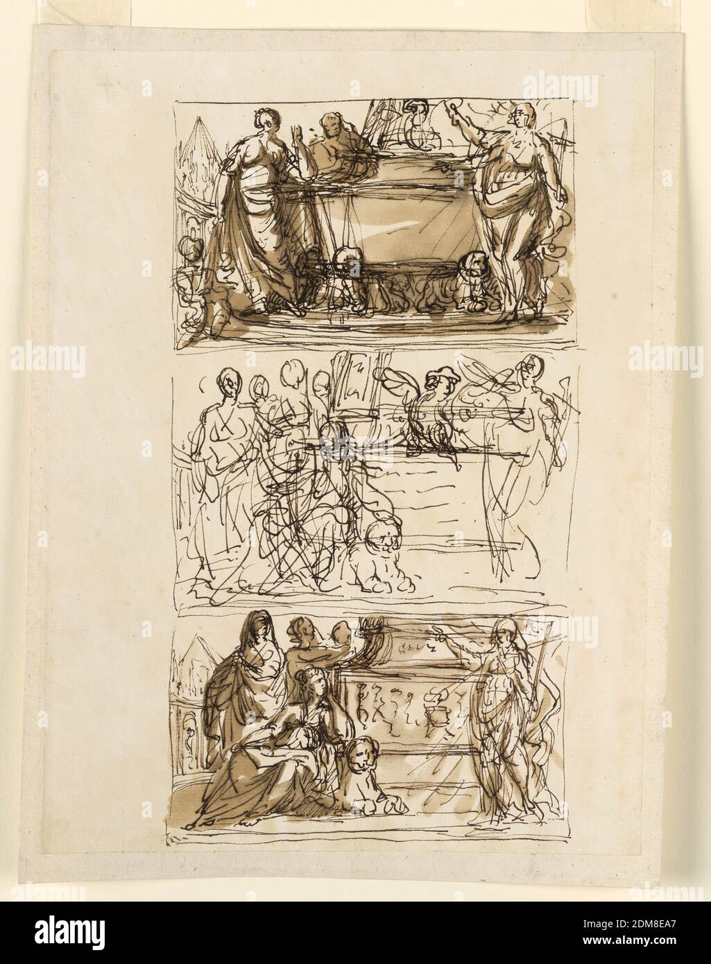 Sarcophagus and allegorical figures, Giuseppe Barberi, Italian, 1746 ...