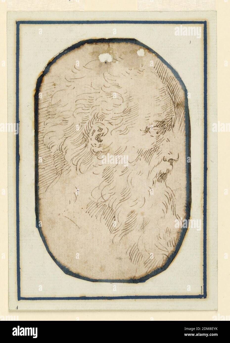 The Head of an Old Bearded Man, Donato Creti, Italian, 1671–1749, Pen ...