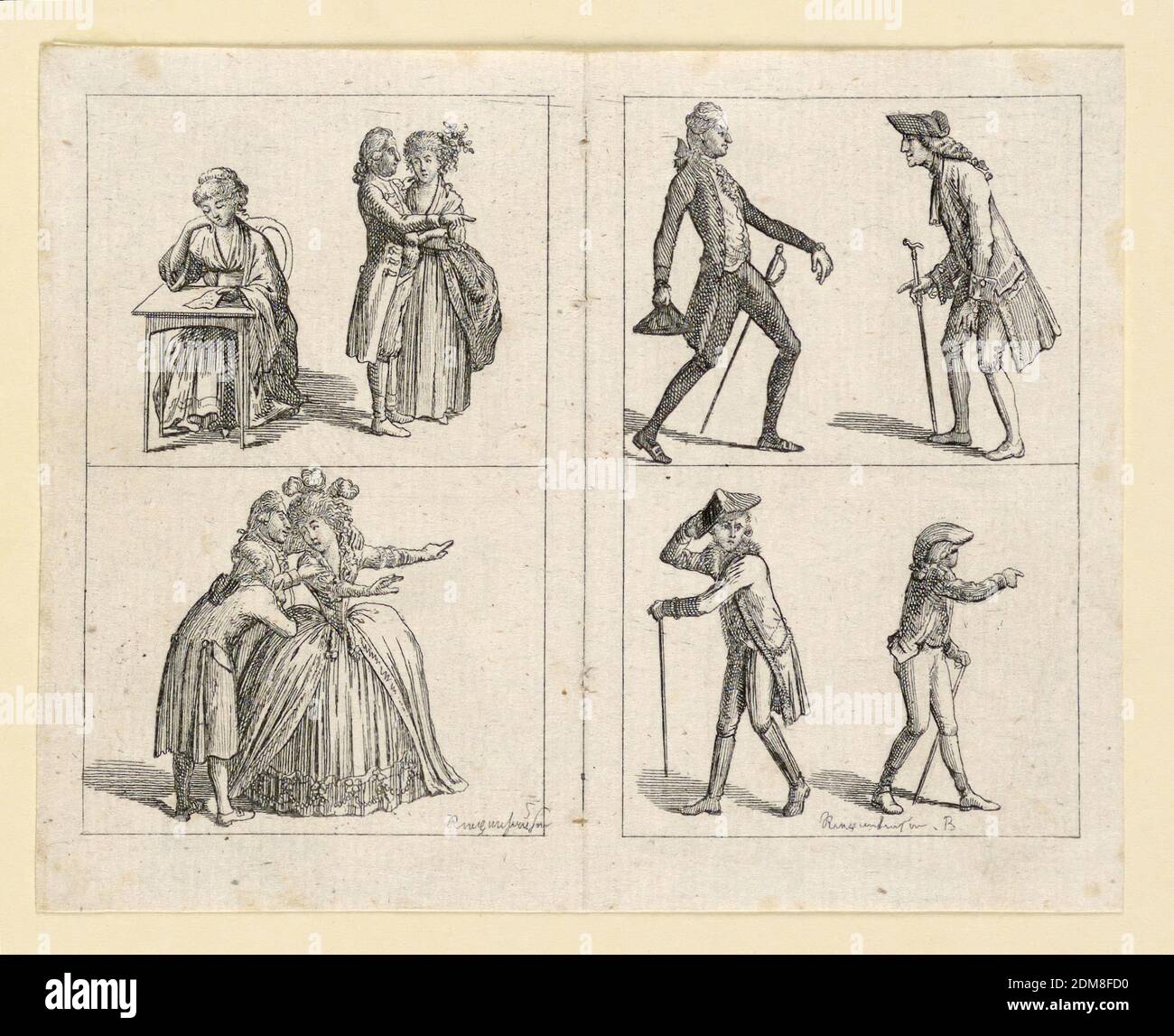 Vignette of Figure Studies, Johann August Rossmassler, German, 1752 ...