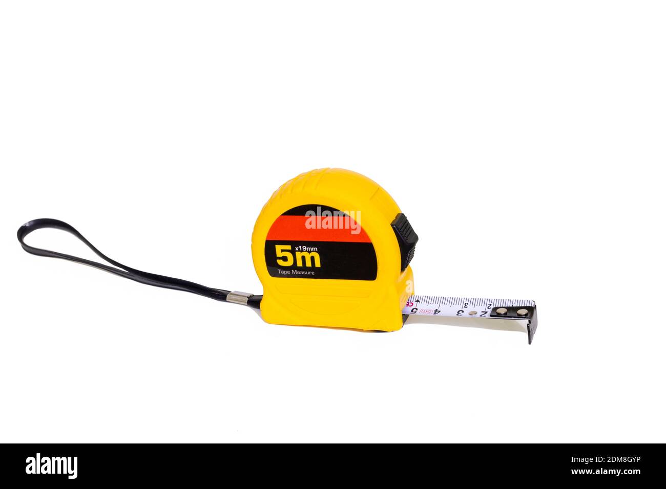 yellow black case length meter on white ground Stock Photo - Alamy