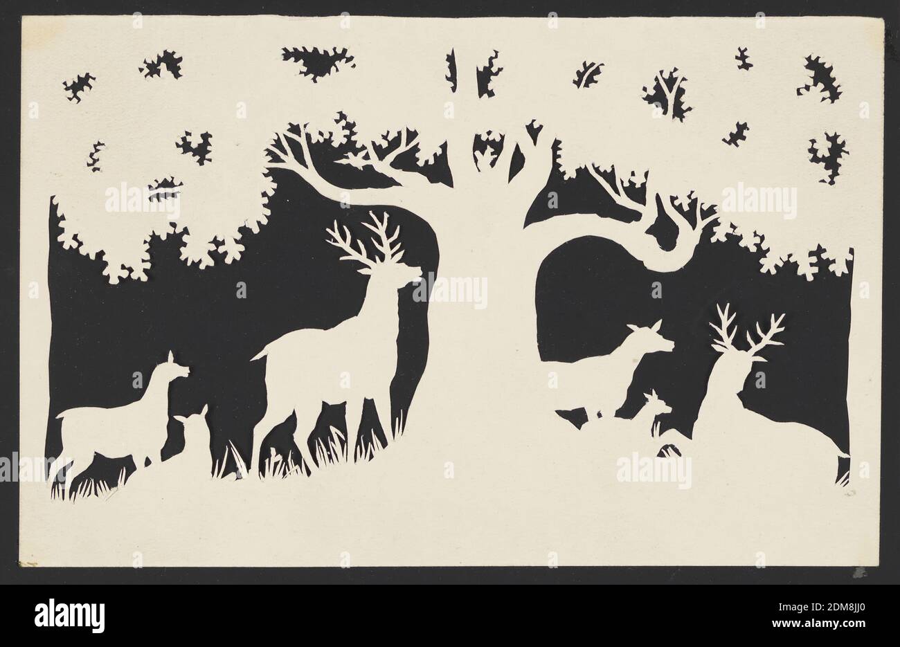 Outline Of Deer Under Tree Deer Pic Outline Art PNG Transparent Images