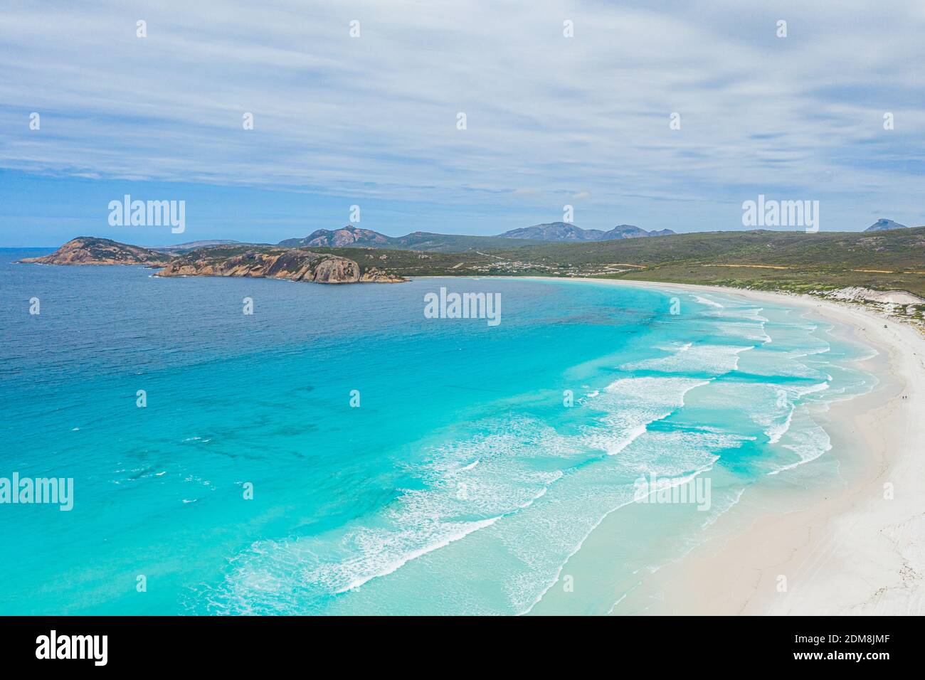 Aerial view of Lucky bay near Esperance viewed during a cloudy day ...
