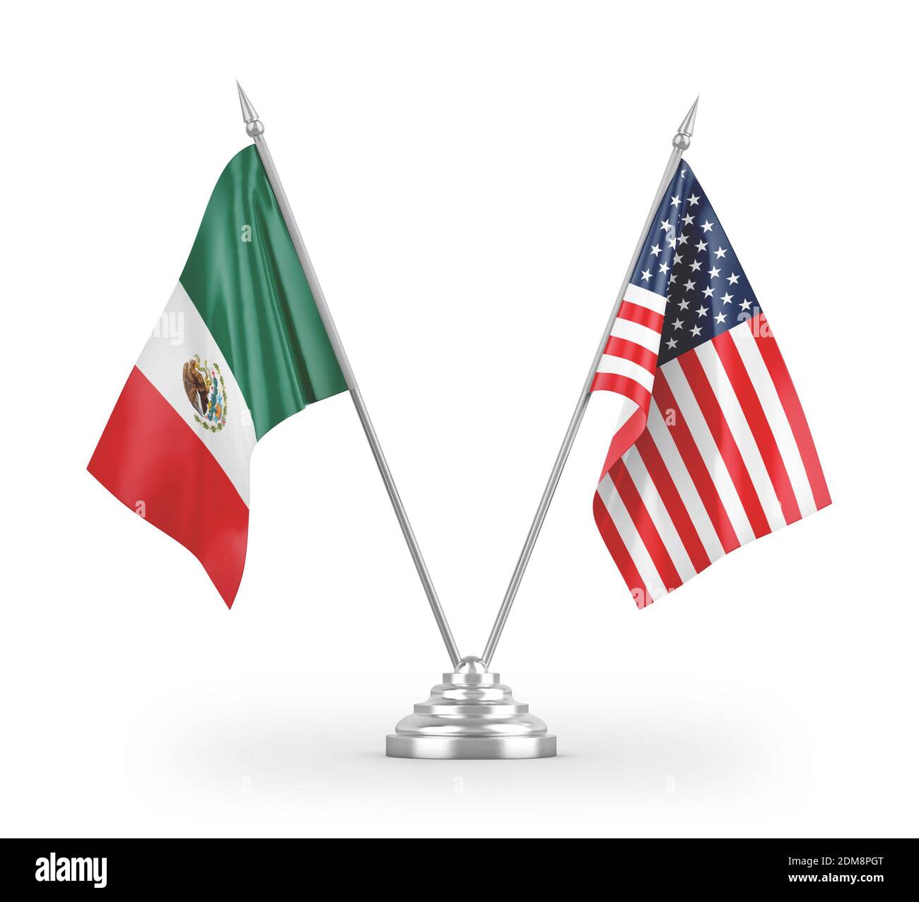 Mexican And American Flag Crossed