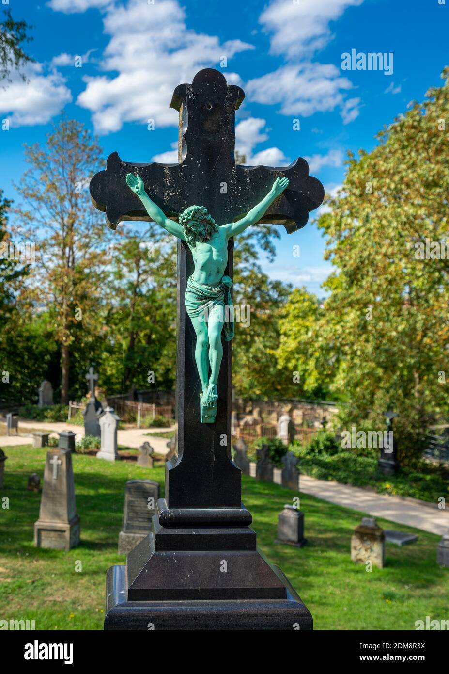 Cross In A Cemetery Stock Photo - Alamy